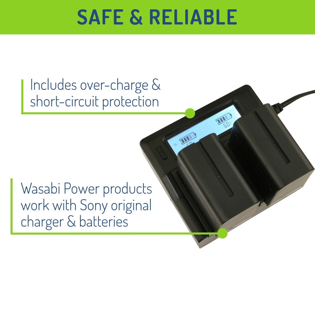 Sony NP-F950, NP-F960, NP-F970, NP-F975 (L Series) Battery (2-Pack) an – Wasabi Power