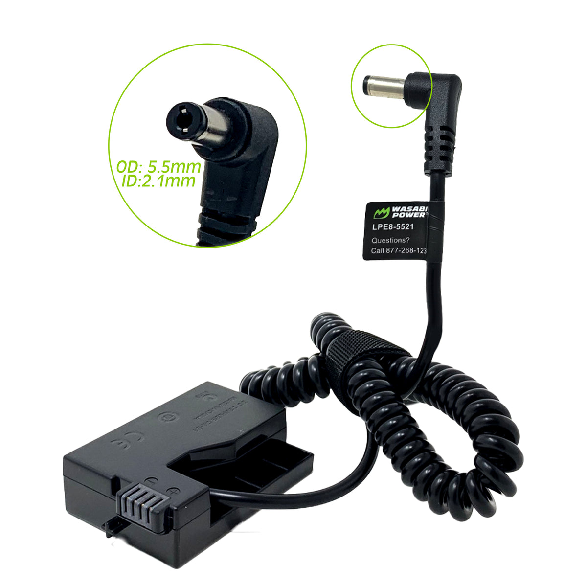 Canon LP-E8, DR-E8, ACK-E8 DC Coupler with AC Power Adapter by Wasabi ...