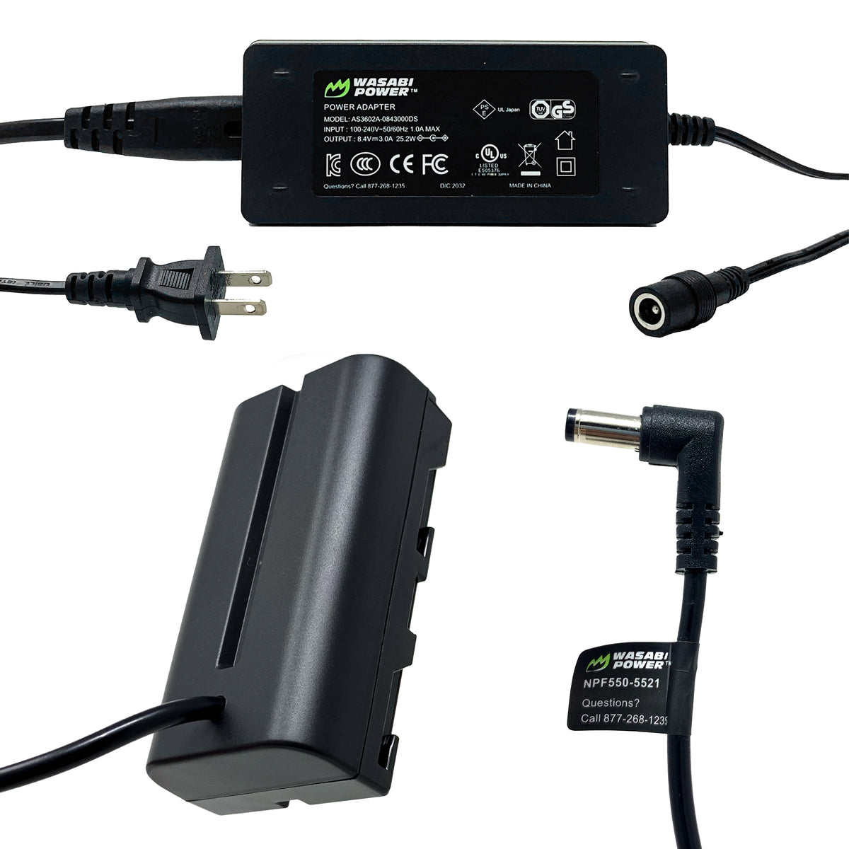 Sony NP-F330, NP-F550 (L Series) DC Coupler with AC Power Adapter by W ...