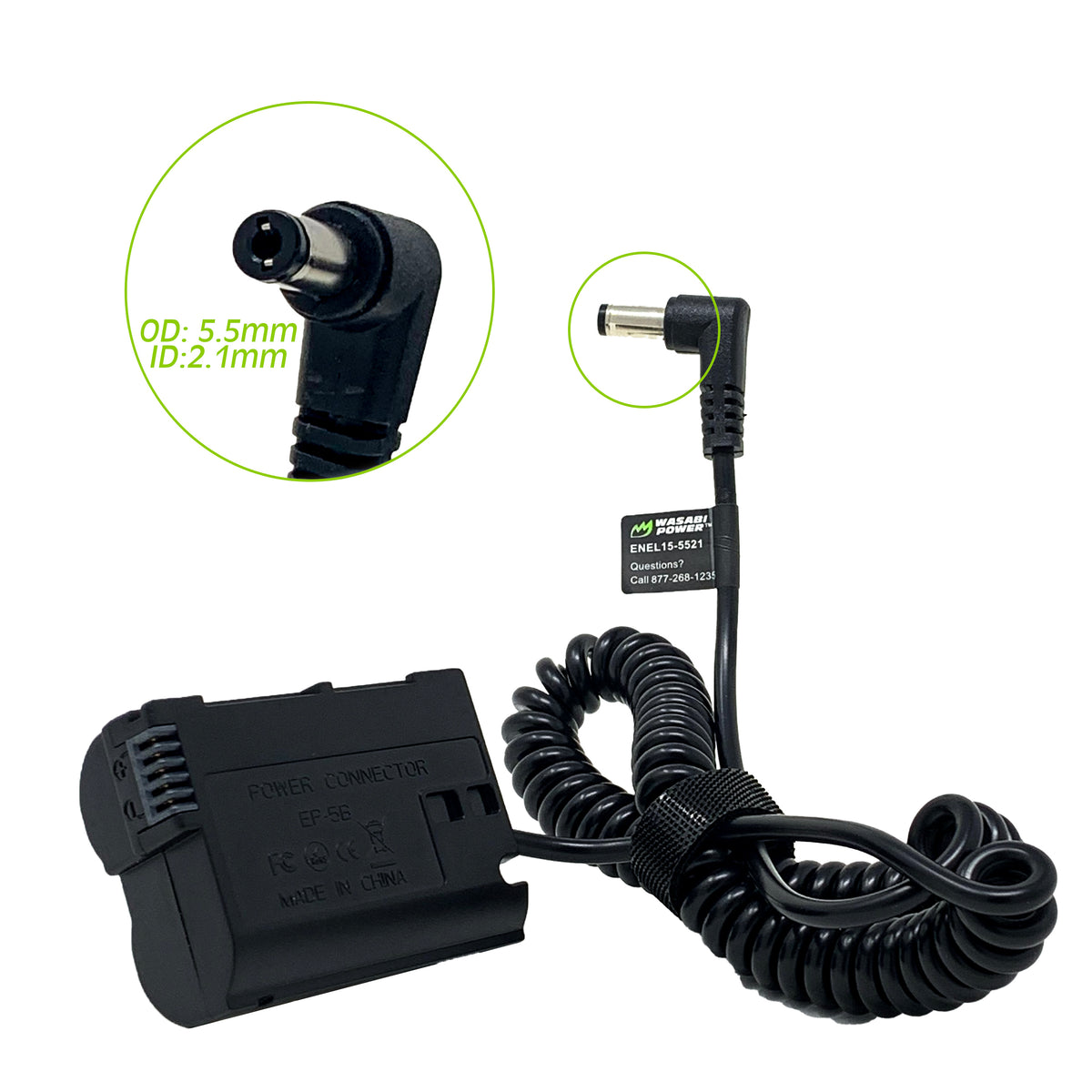 Nikon EN-EL15, EP-5B DC Coupler with AC Power Adapter by Wasabi Power
